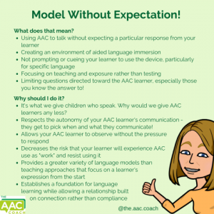 AAC – Modelling Without Expectation – Speech-Language Pathology Services